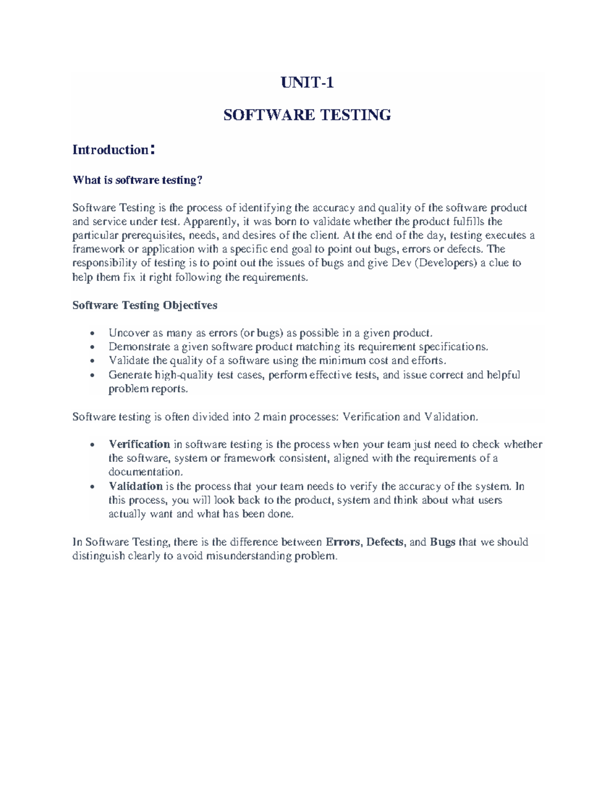 STM unit1 - Software Testing: Introduction, Evolution, Myths & Facts ...