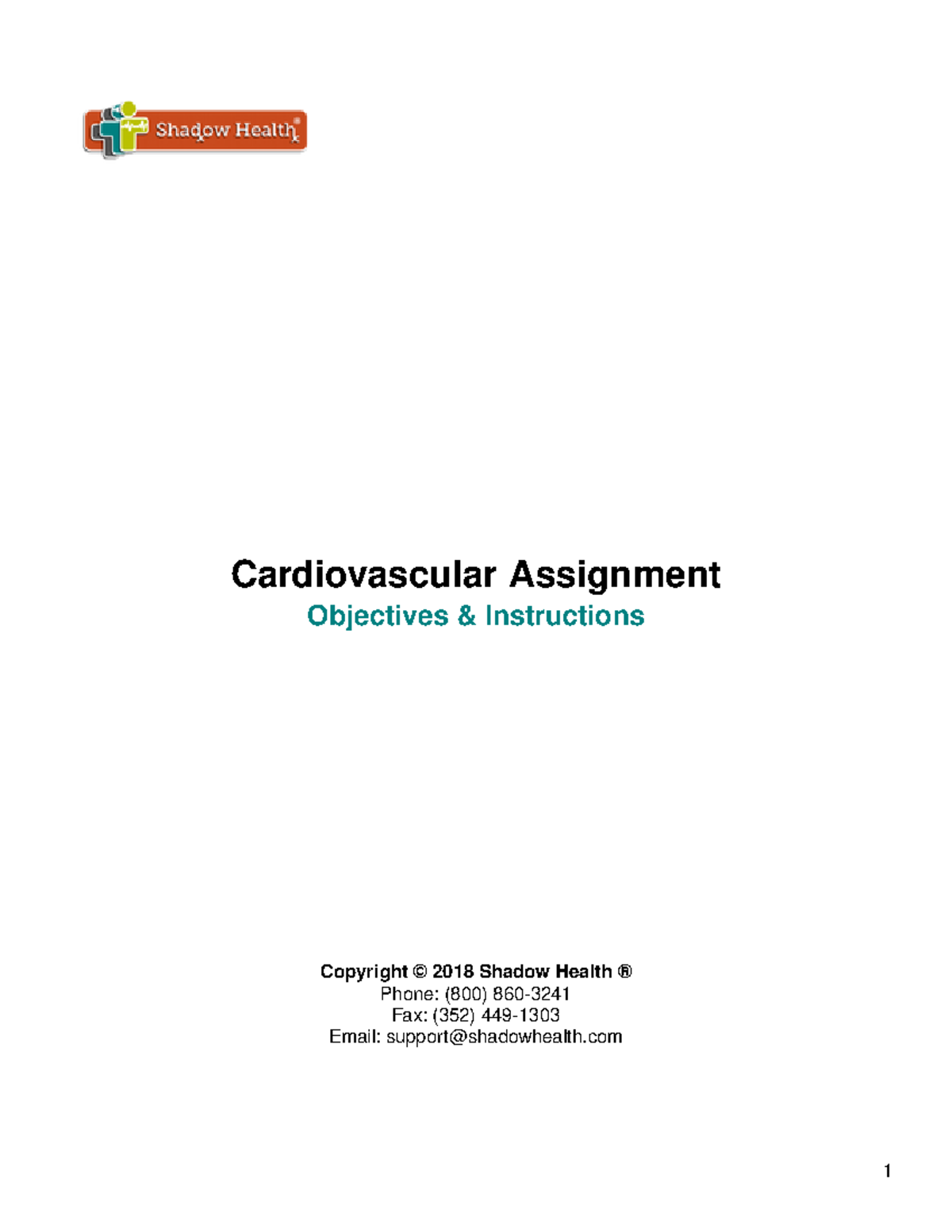 Cardiovascular - Shadow Health - Cardivascular Objectives ...