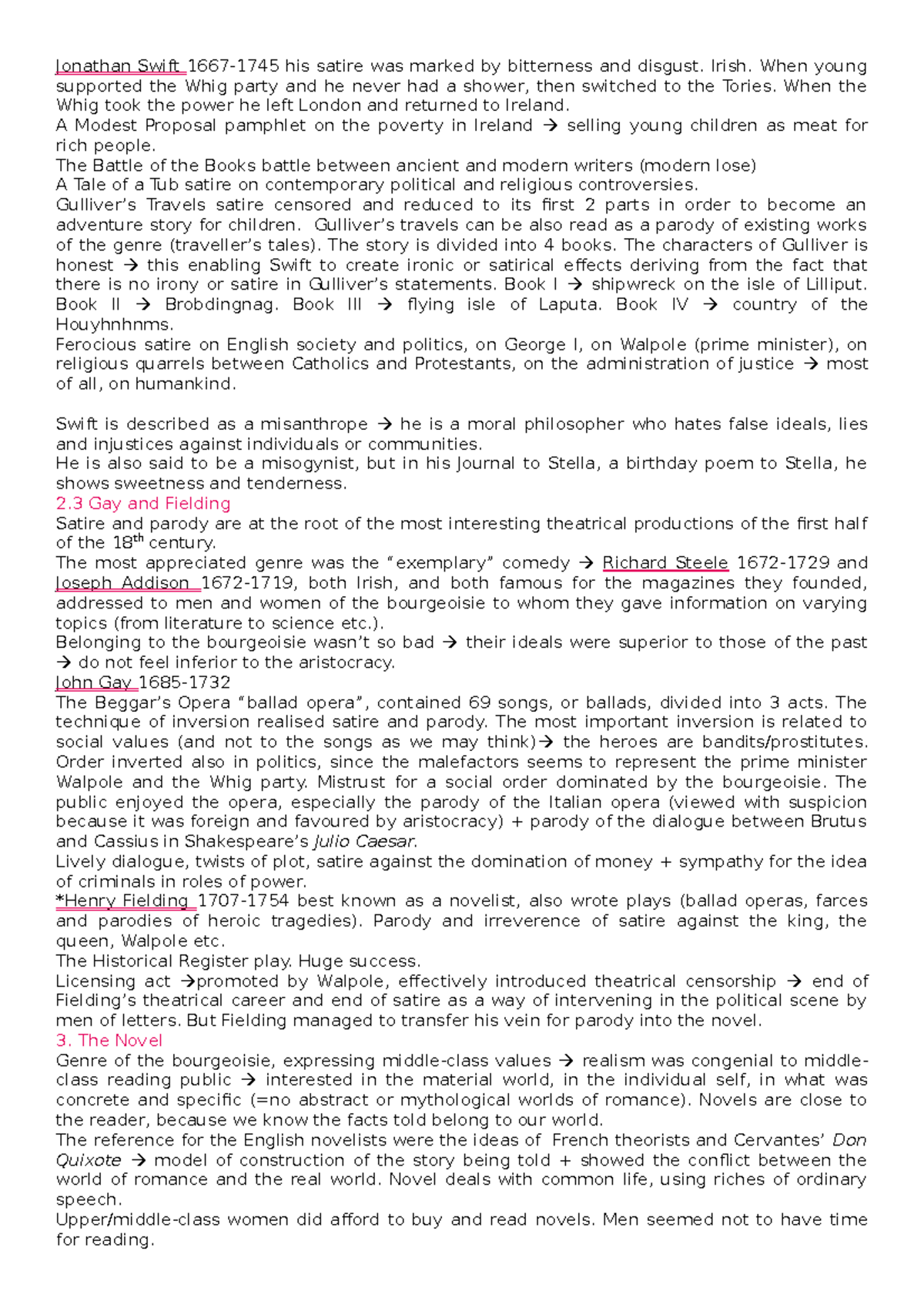 English literature parte 3 - Jonathan Swift 1667-1745 his satire was ...