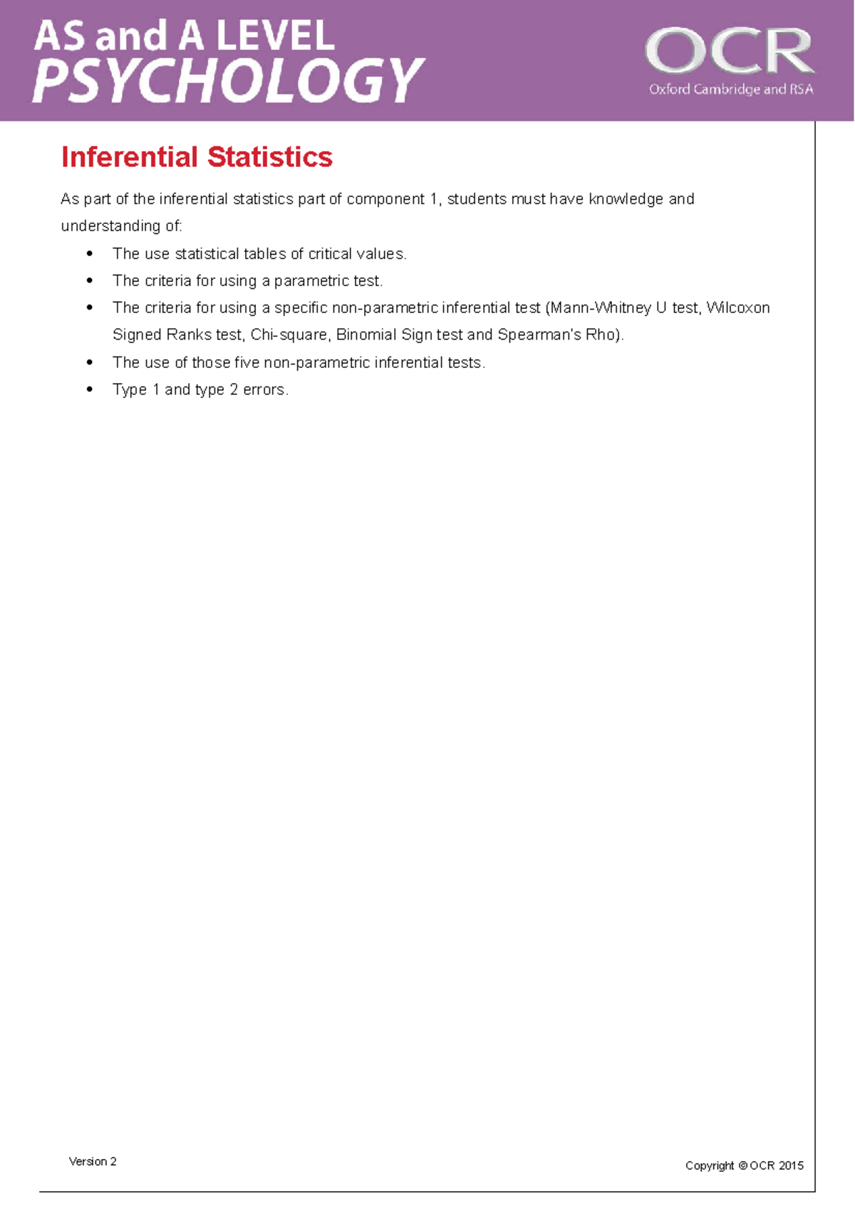 inferential statistics parametric and non parametric workbook ...