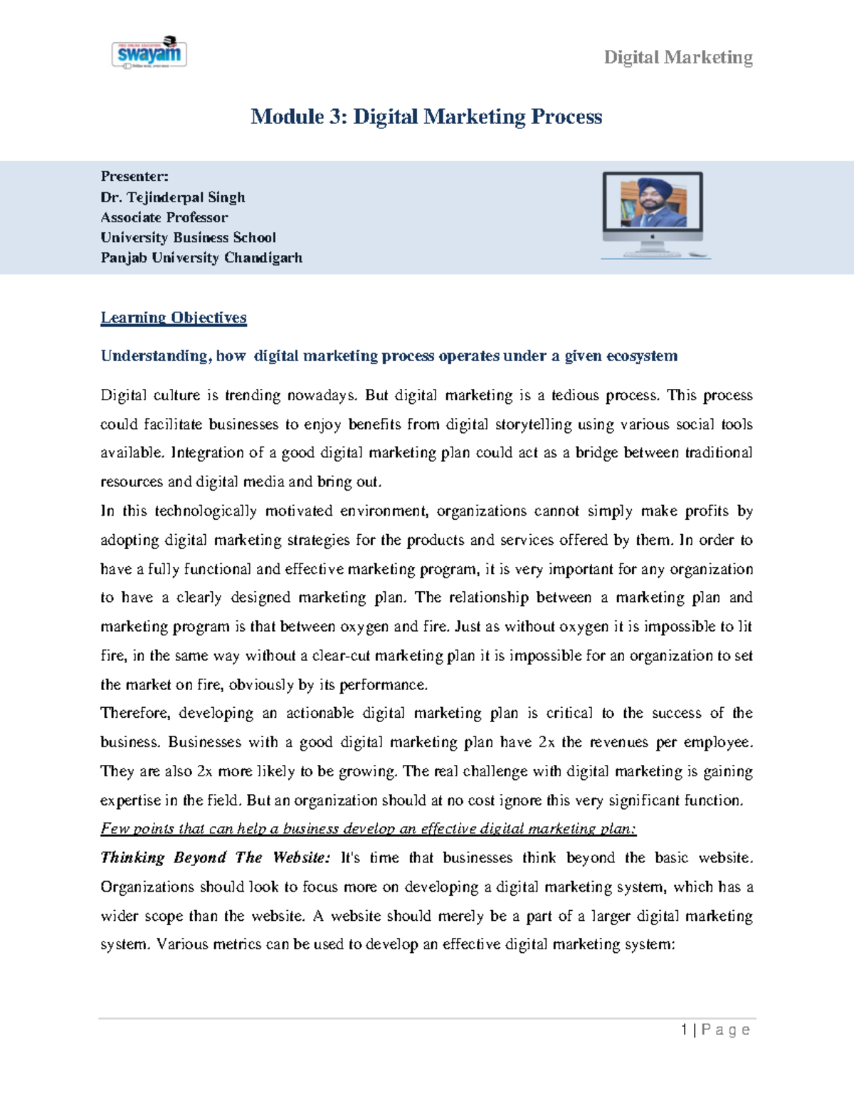 Digital marketing process - Module 3: Digital Marketing Process ...