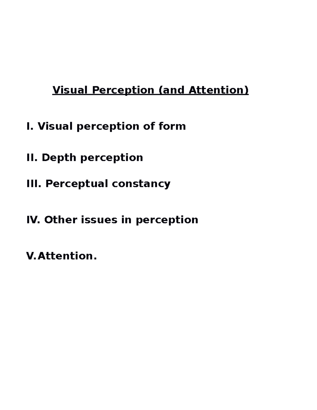 4 Perception(4) - perception - Visual Perception (and Attention) I ...