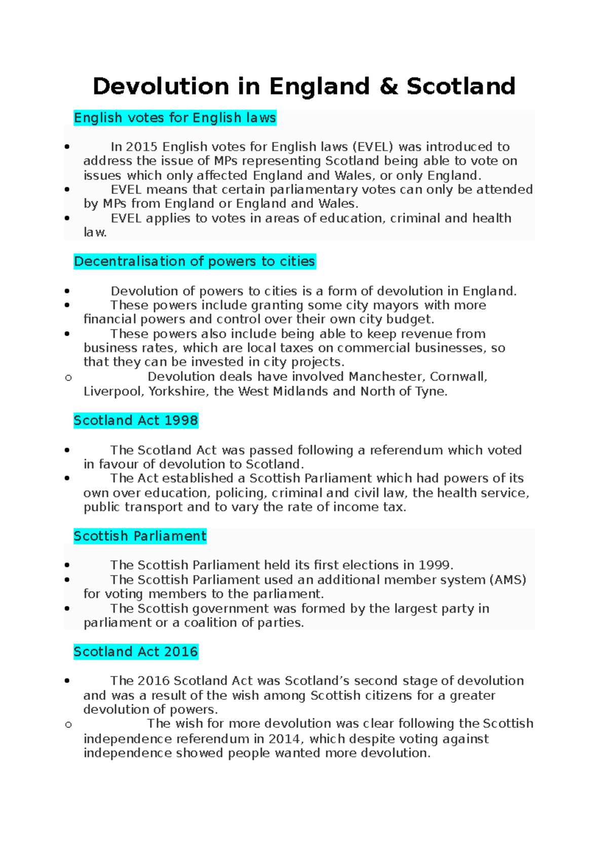 Devolution in England - EVEL means that certain parliamentary votes can ...