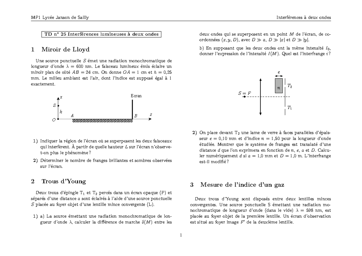Download(11) - Physico-Chimie Des Materiaux - MP1 Lycée Janson de Sailly Interférences à deux ...