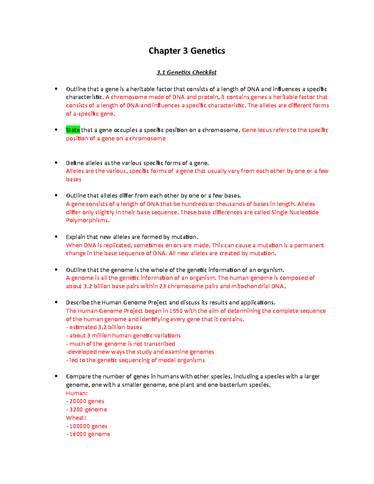 Chapter 3 Genetics - General information - Chapter 3 Genetics 3 ...