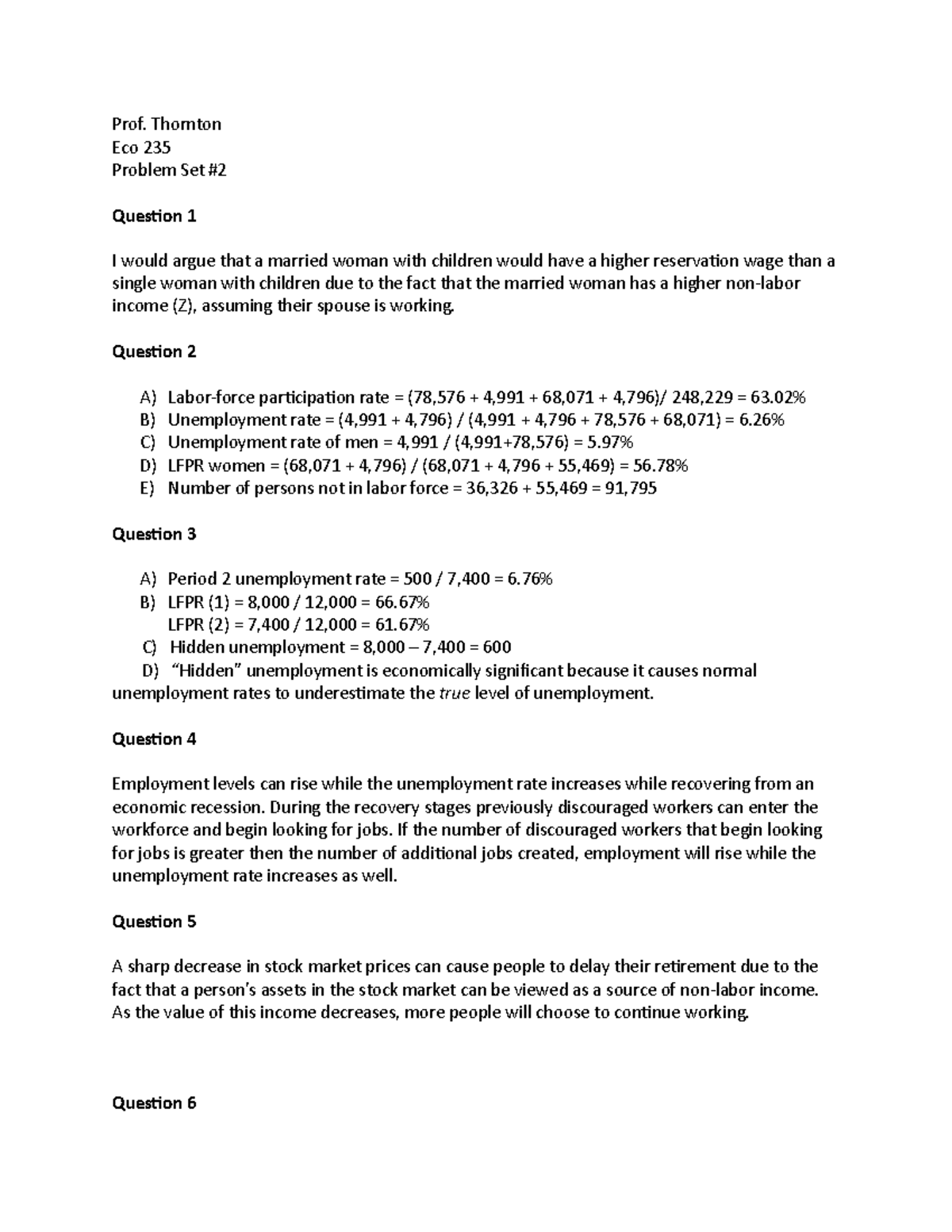 Problem Set 2 - ECO 235 - Studocu