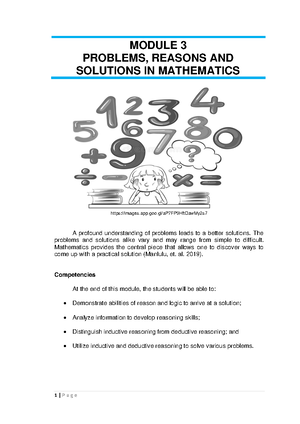 Module 2 (lesson 1) - Mathematics in a modern world - MODULE 2 MATHEMATICS AS A LANGUAGE LESSON ...