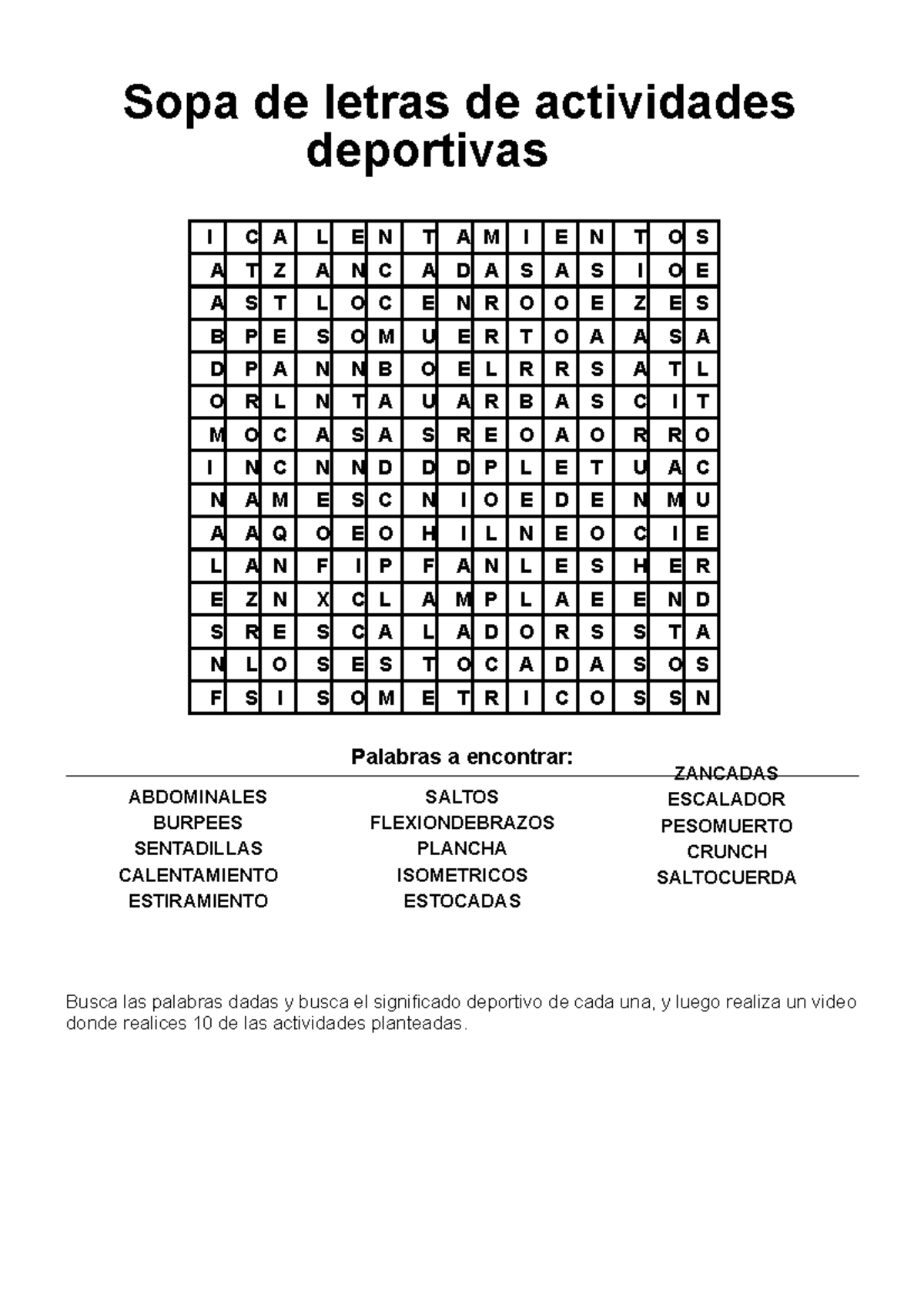 Sopa-de-letras-de-actividades-deportivas 10 - Sopa de letras de ...