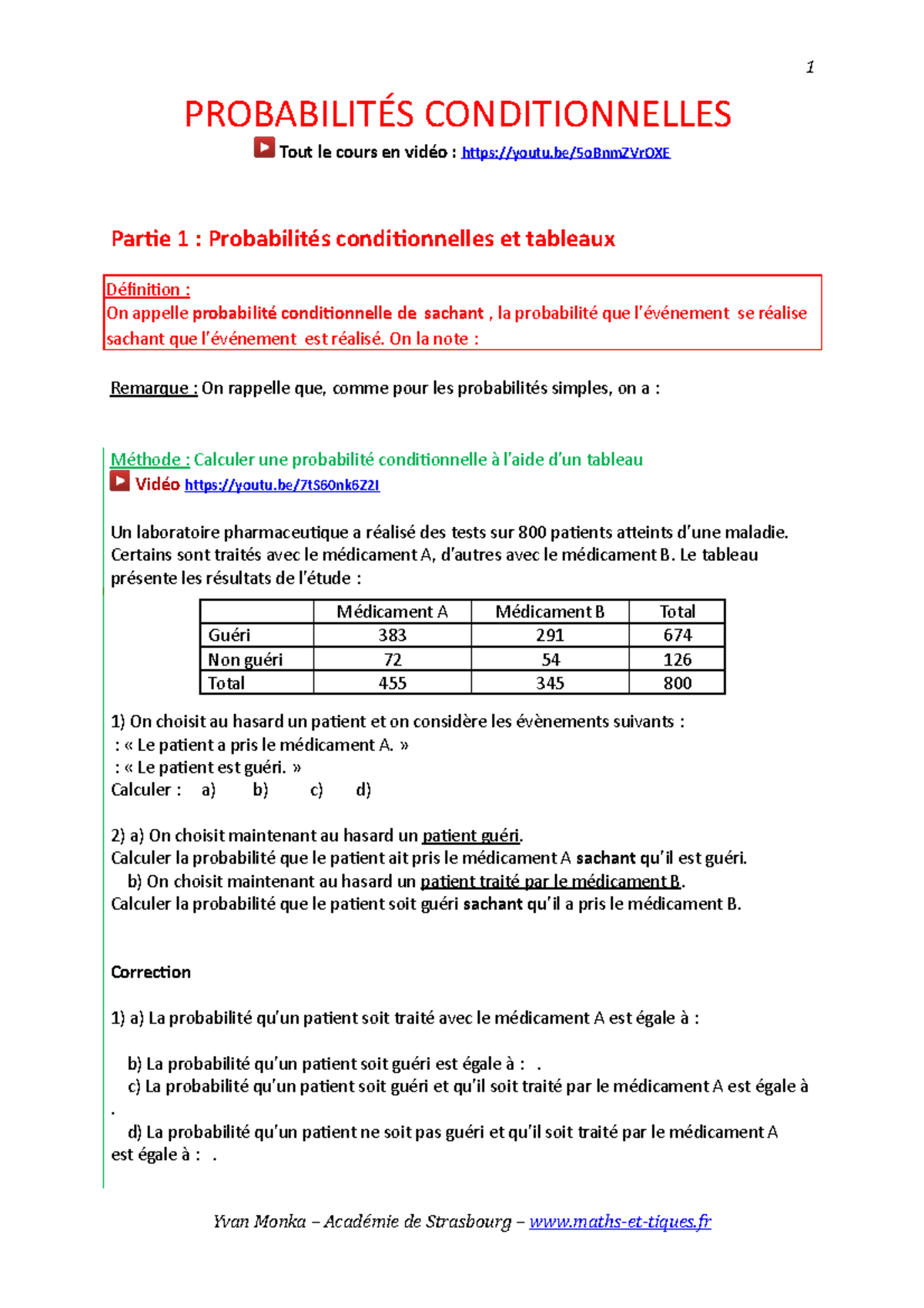 20Cond TT - PROBABILITÉS CONDITIONNELLES - PROBABILITÉS CONDITIONNELLES ...