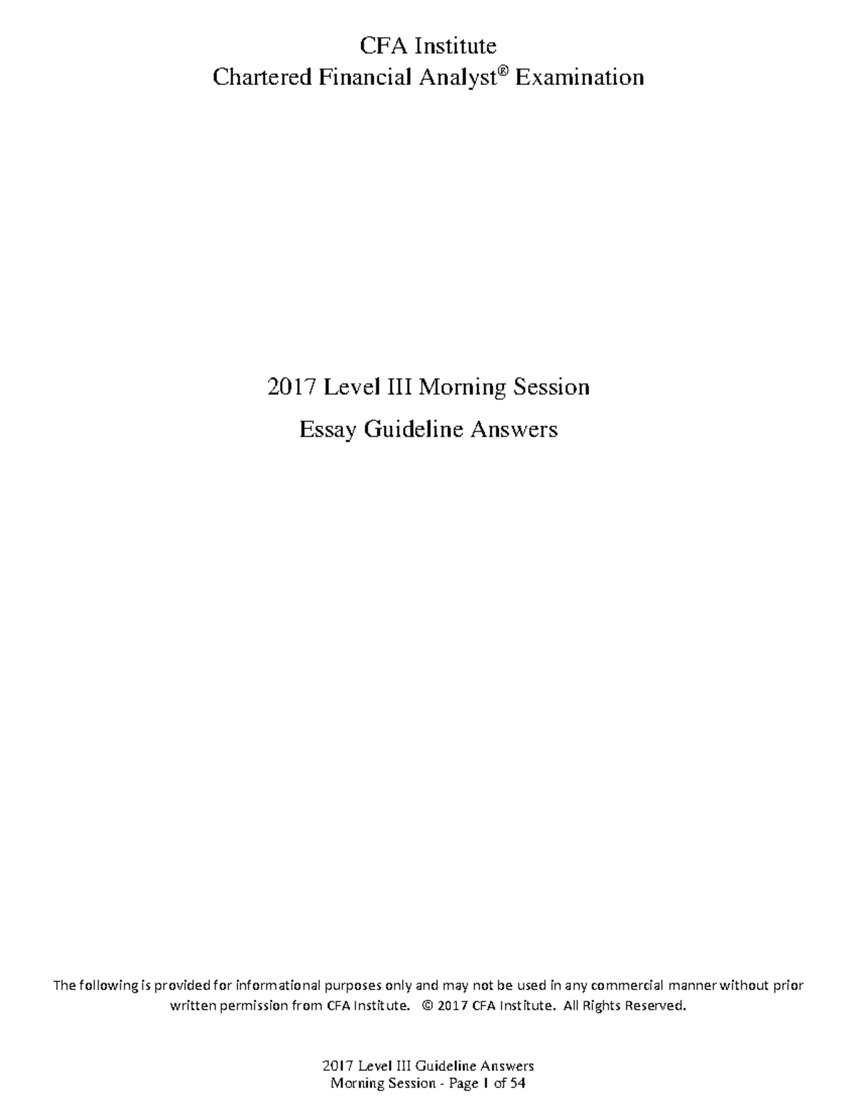 Level III guidelines answers 2017 - 2017 Level III Guideline Answers ...