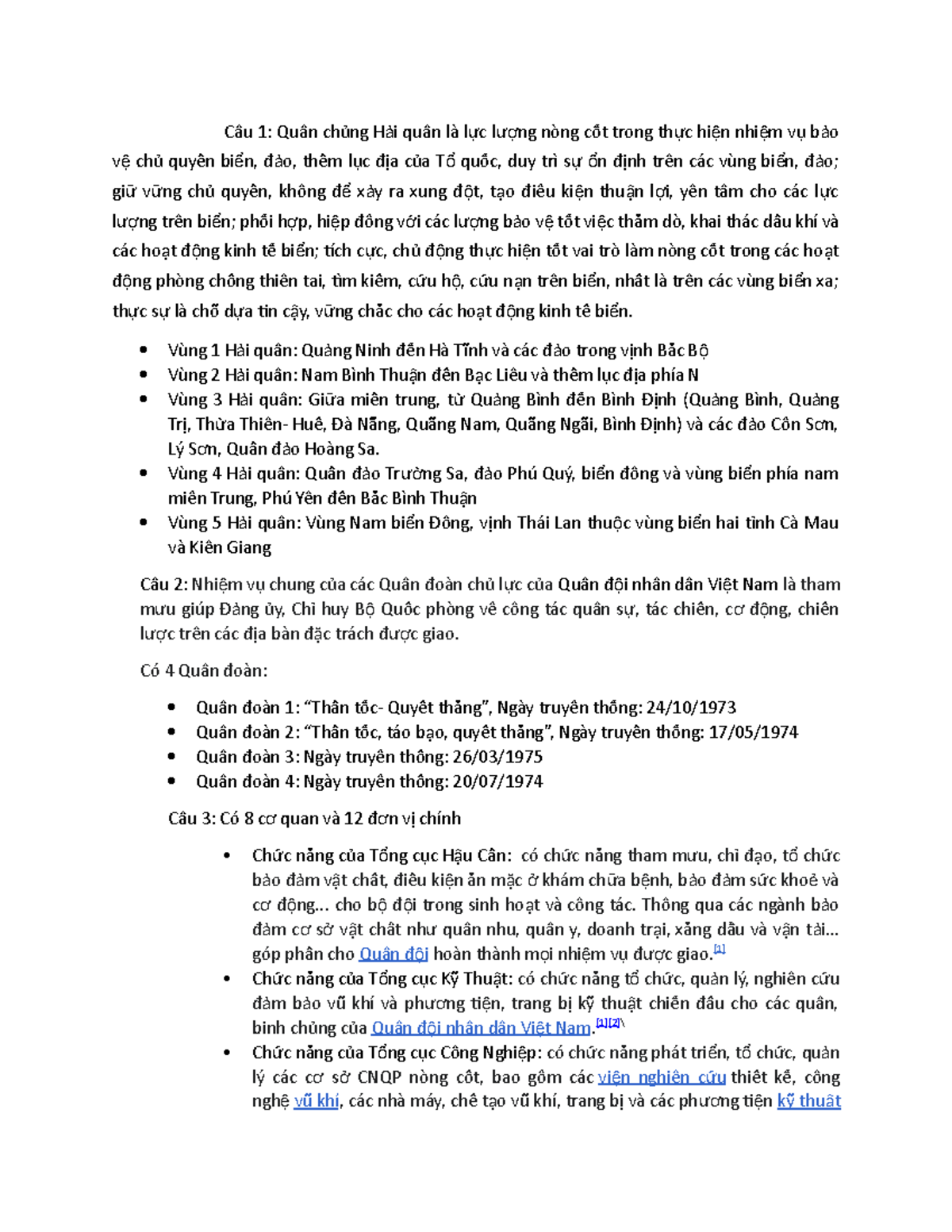 Quốc-Phòng - gsgshs - Câu 1: Quân ch ng H i quân là l c lủ ả ự ượng nòng cốốt trong th c hi n ...