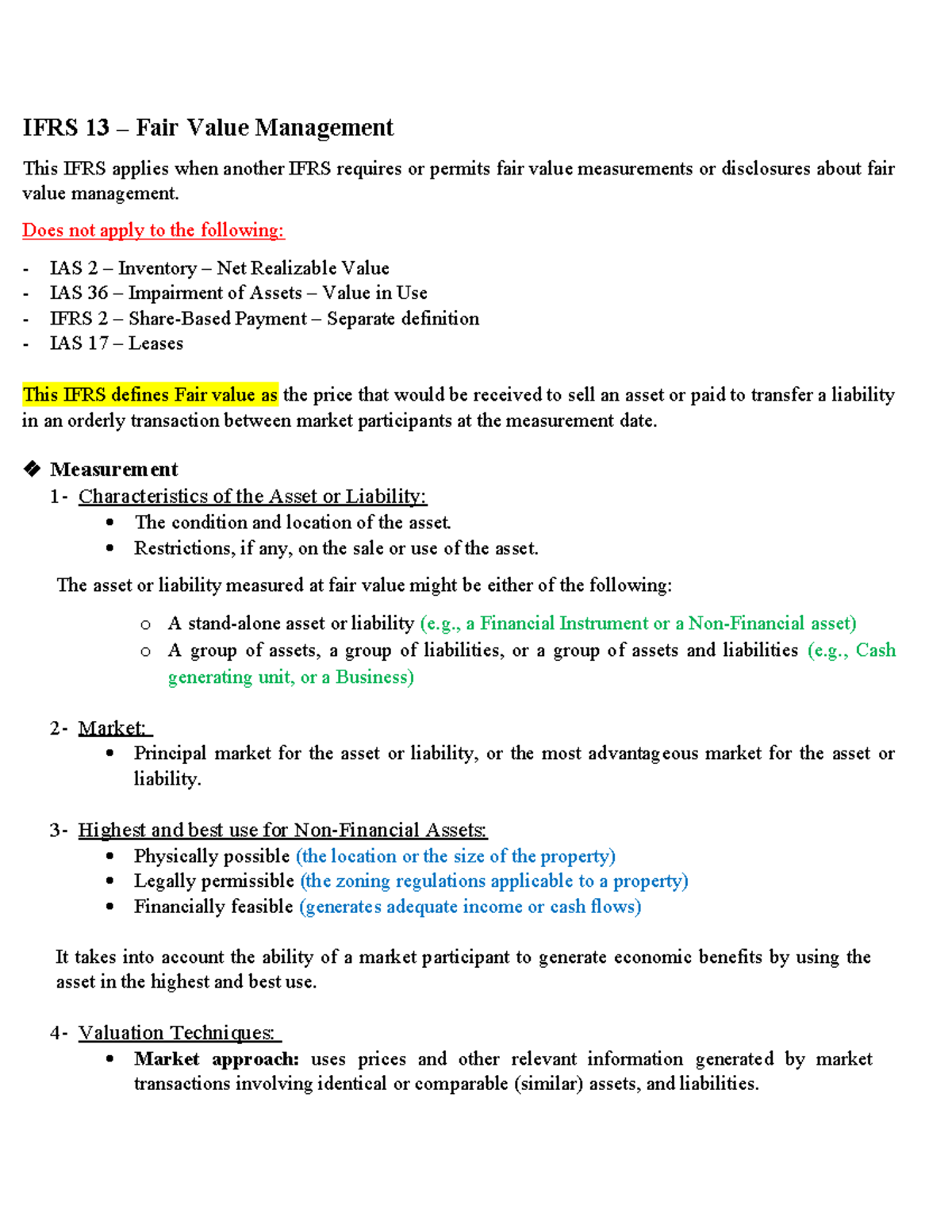 IFRS 13 - Report - international acc. - IFRS 13 – Fair Value Management ...