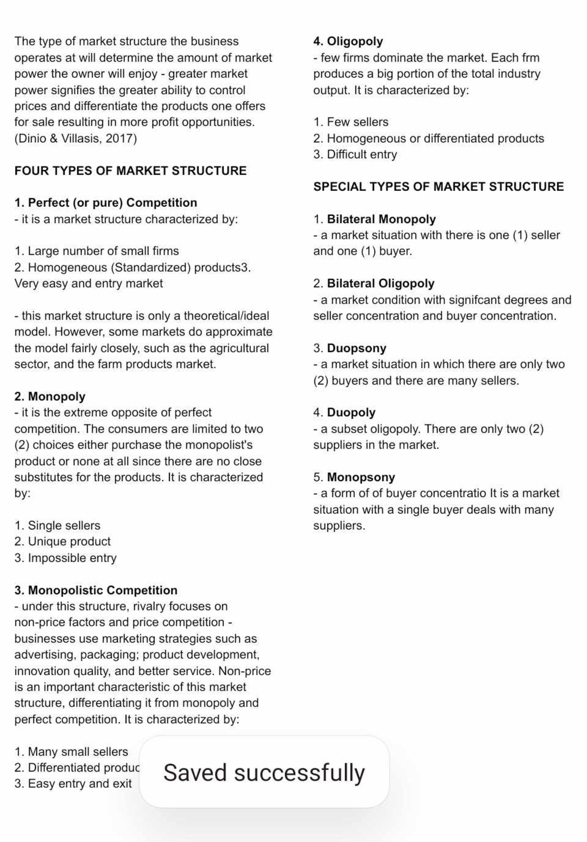 IMG 0992 2 - Applied econ notes - The type of market structure the ...