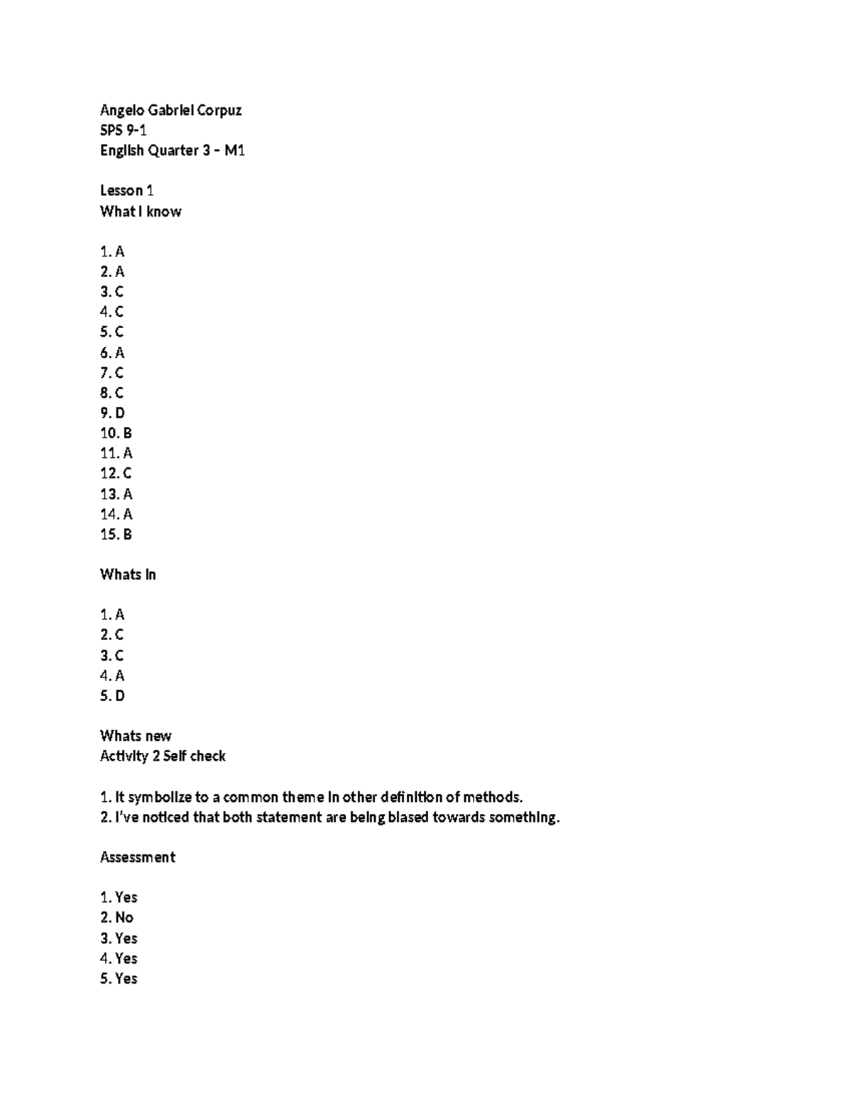 Angelo C, English Q3 - M1 - Angelo Gabriel Corpuz SPS 9- English ...