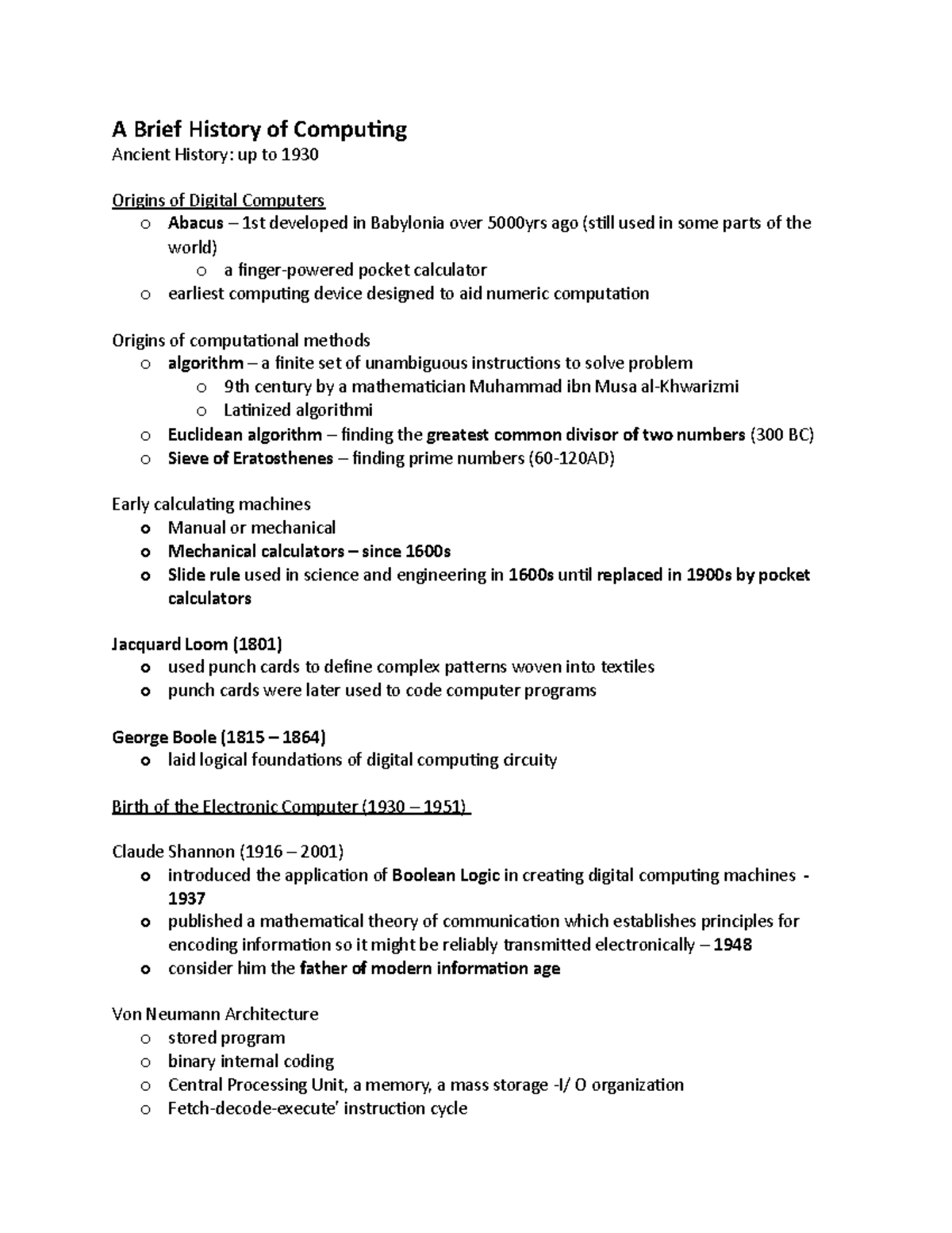 A Brief History of Computing - A Brief History of Computing Ancient ...