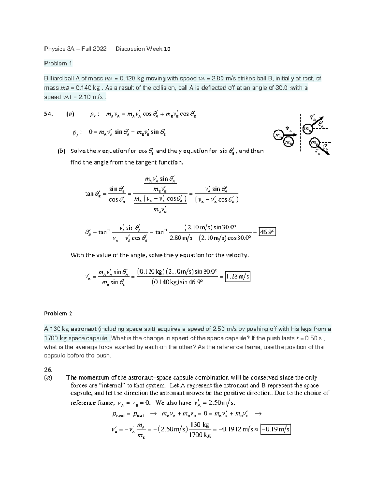 Discussion 8 with solutions - Physics 3A – Fall 2022 Discussion Week 10 ...