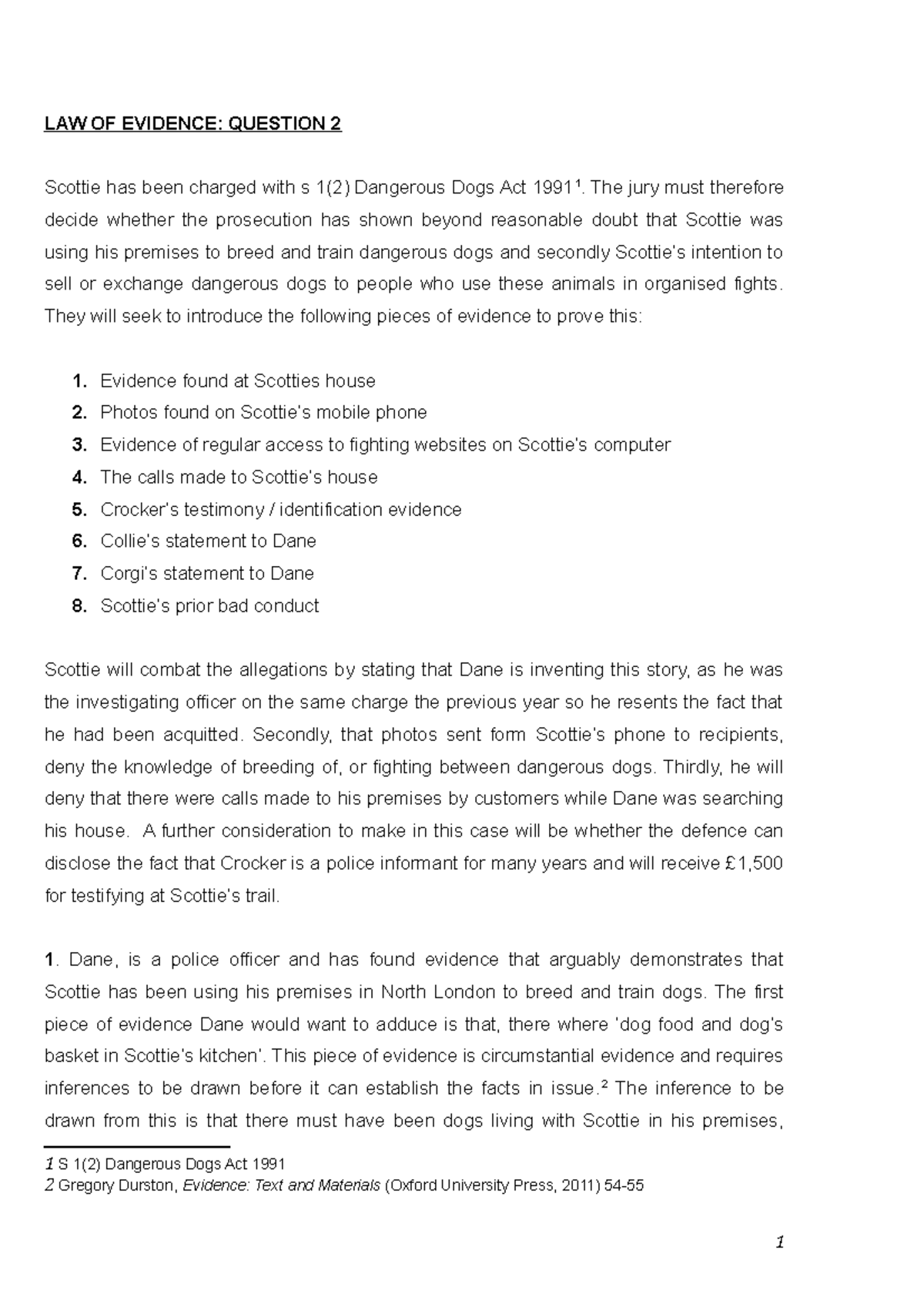 Law of Evidence Problem Question and Answer - LAW OF EVIDENCE: QUESTION ...