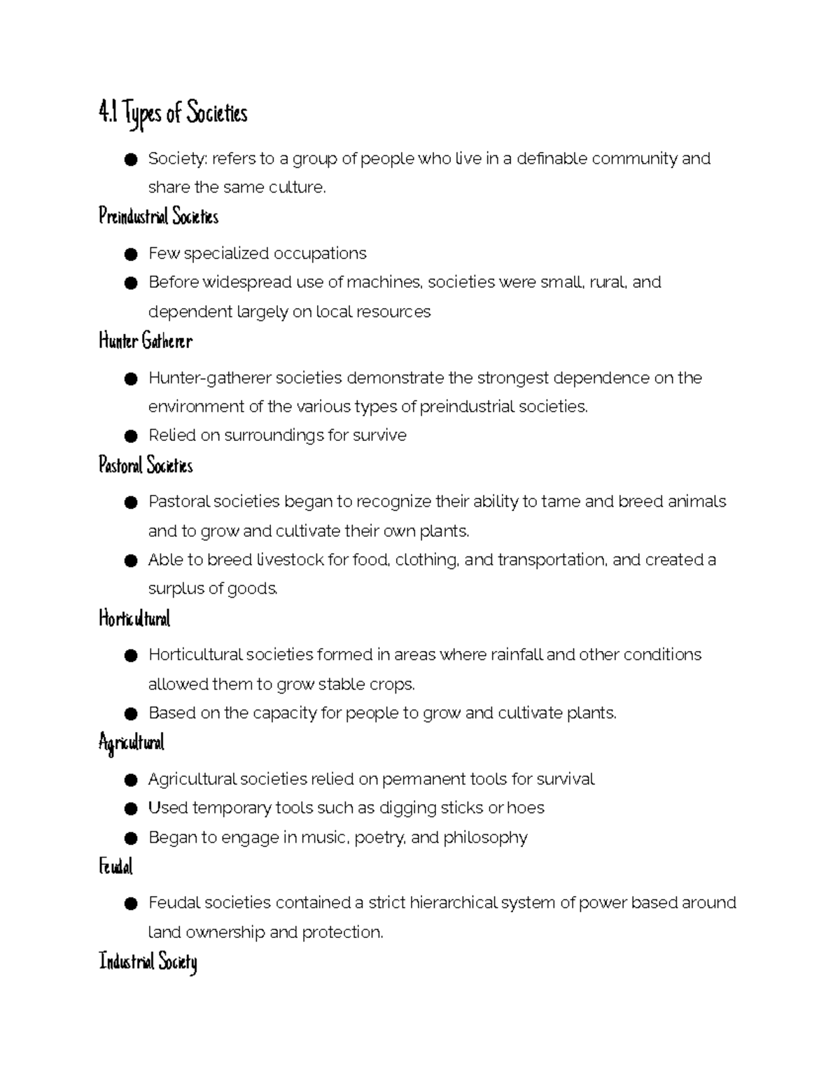Chapter 4 SOC 201 - 4 Types of Societies Society: refers to a group of ...