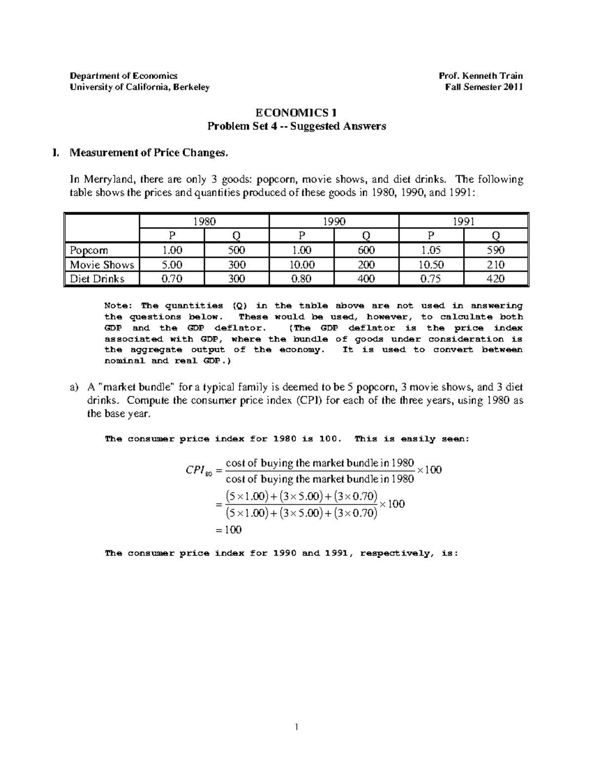 Measurement of Price Changes - Economics 101 - Department of Economics ...