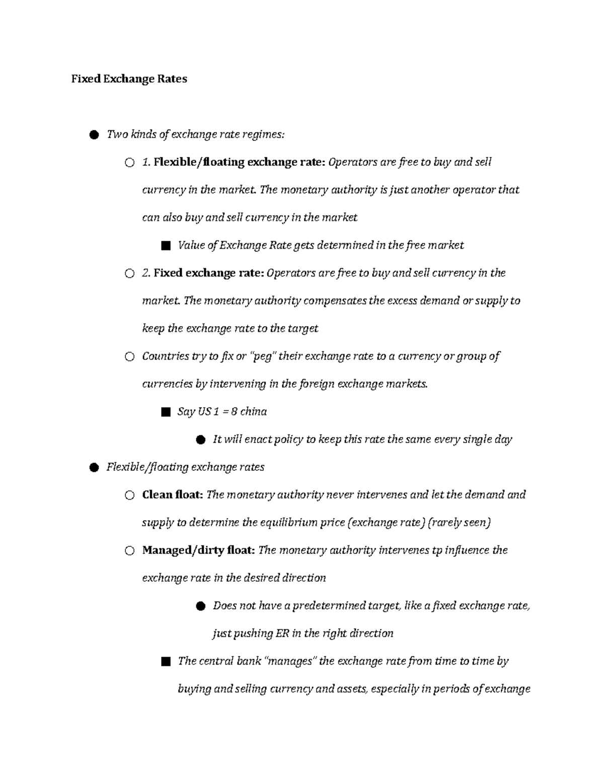 Fixed Exchange Rates and Foreign Intervention - Fixed Exchange Rates ...