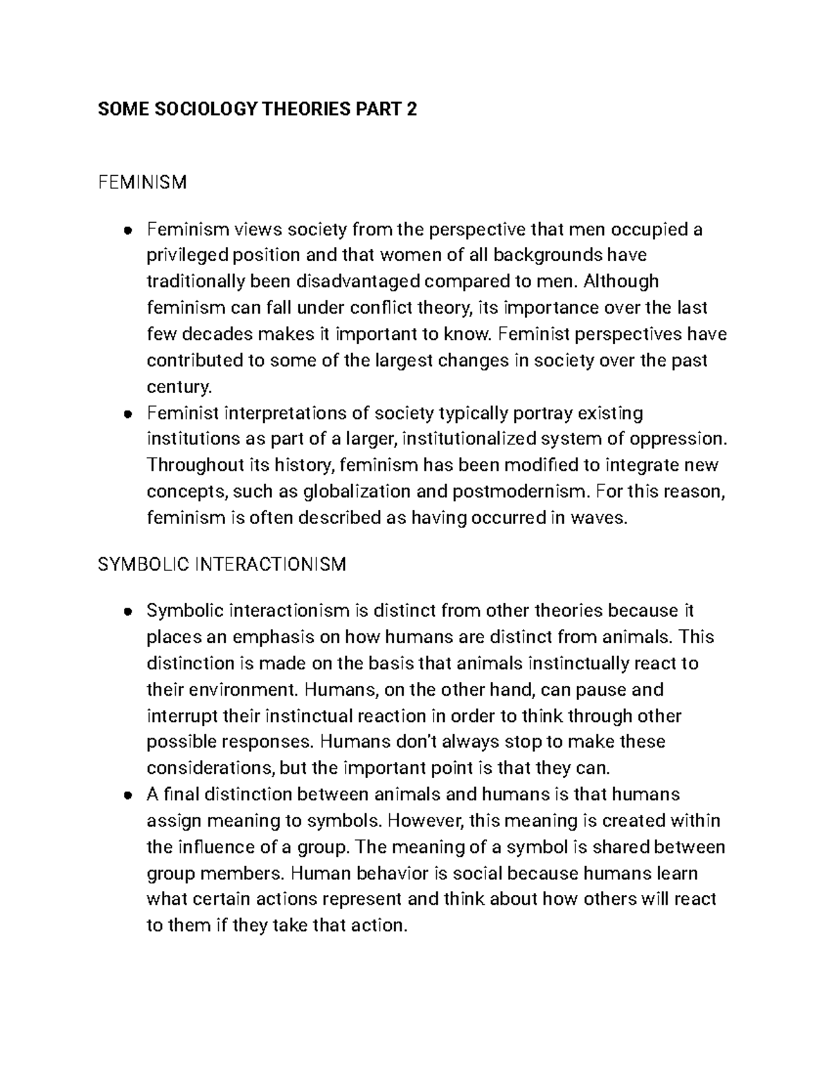 SOME Sociology Theories PART 2 - SOME SOCIOLOGY THEORIES PART 2 ...