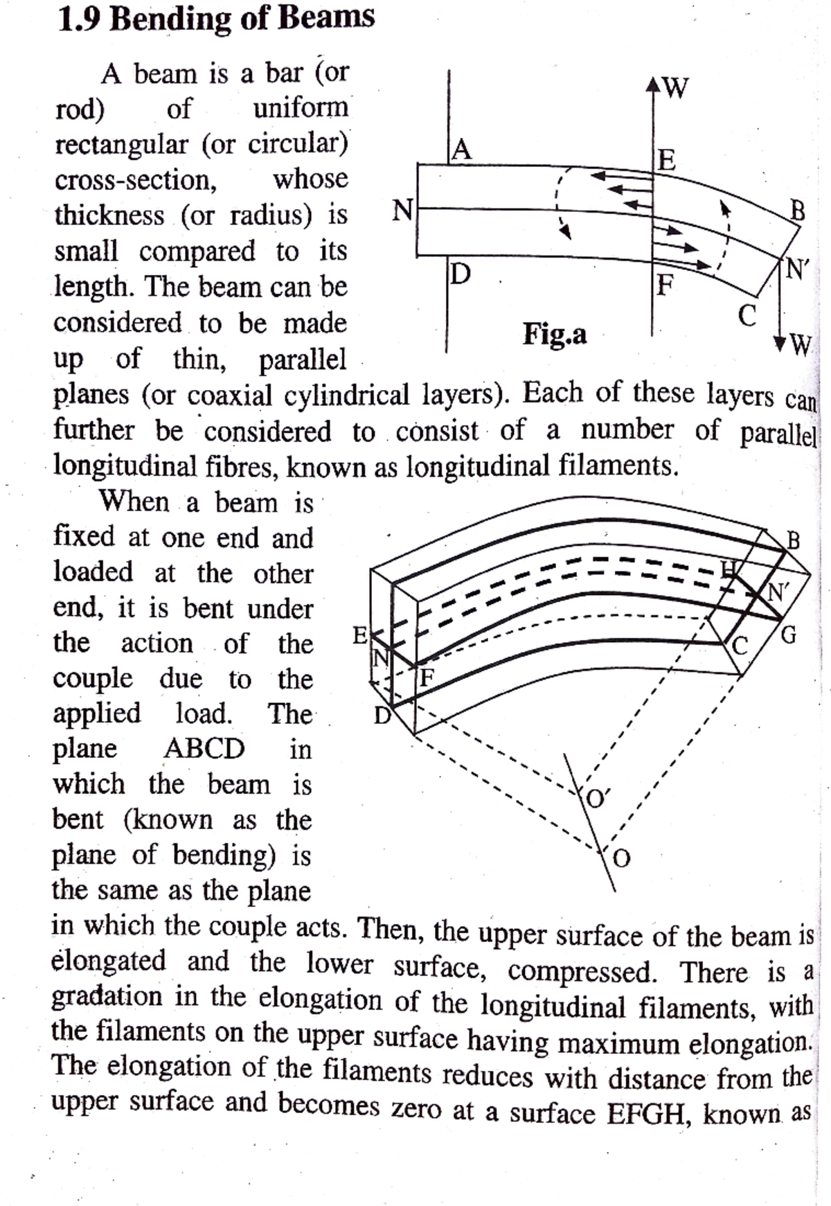 Bending of beams and cantelever - 1 Bending of Beams Abeam is a bar (or ...