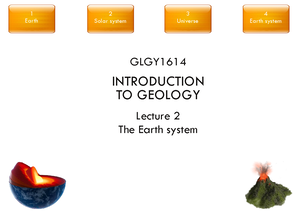 Lecture 1 what is geology - GLGY1614 - GLGY INTRODUCTION TO GEOLOGY ...