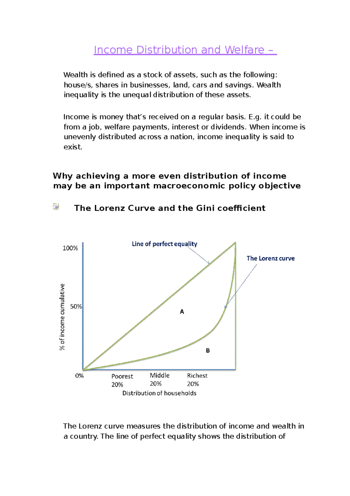 Income Distribution & Welfare - Income Distribution and Welfare ...