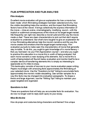 FILM Appreciation Assignment ON FILM Movements - FILM APPRECIATION ...