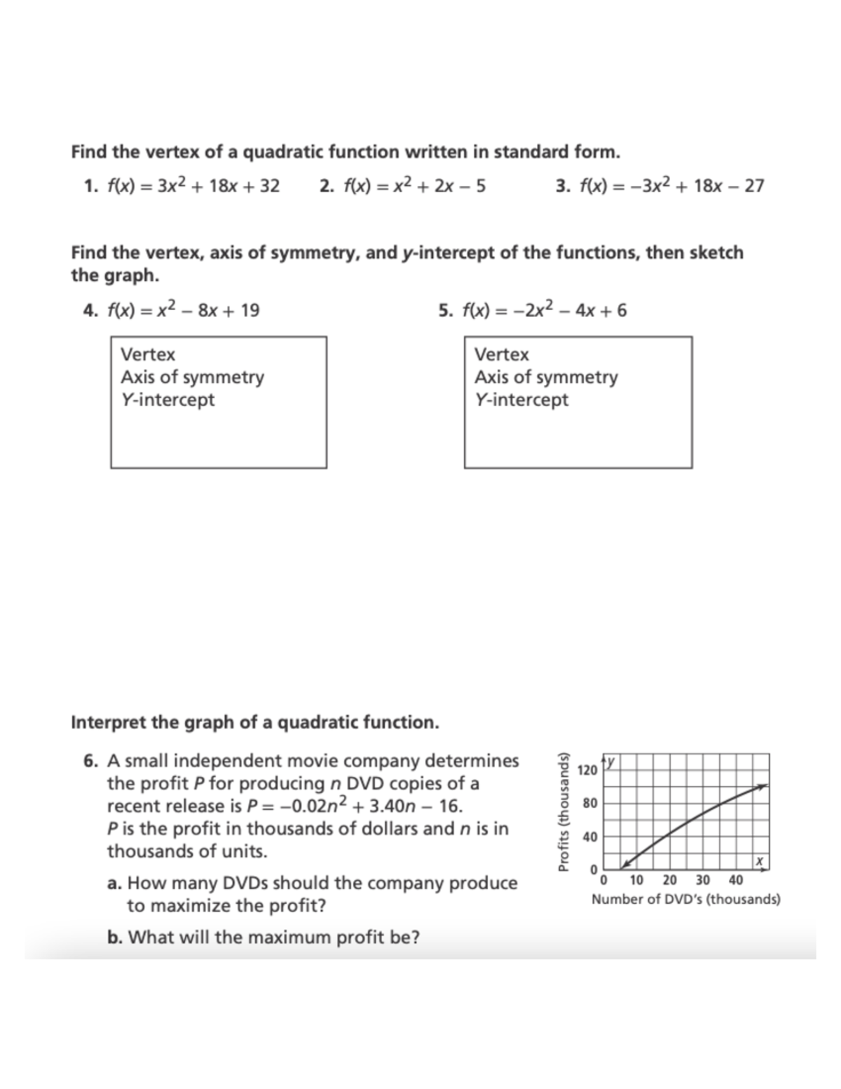 A2 Topic 2-2 Practice - eeee - Find the vertex of a quadratic function ...