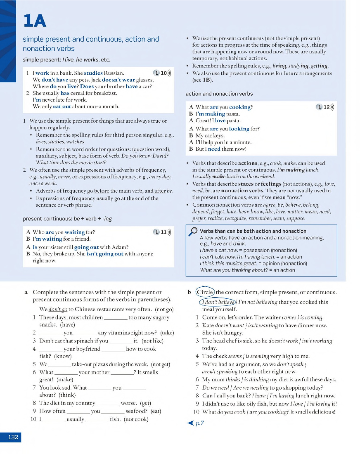 Pagina 132 - 1 A simple present and continuous, action and nonaction ...