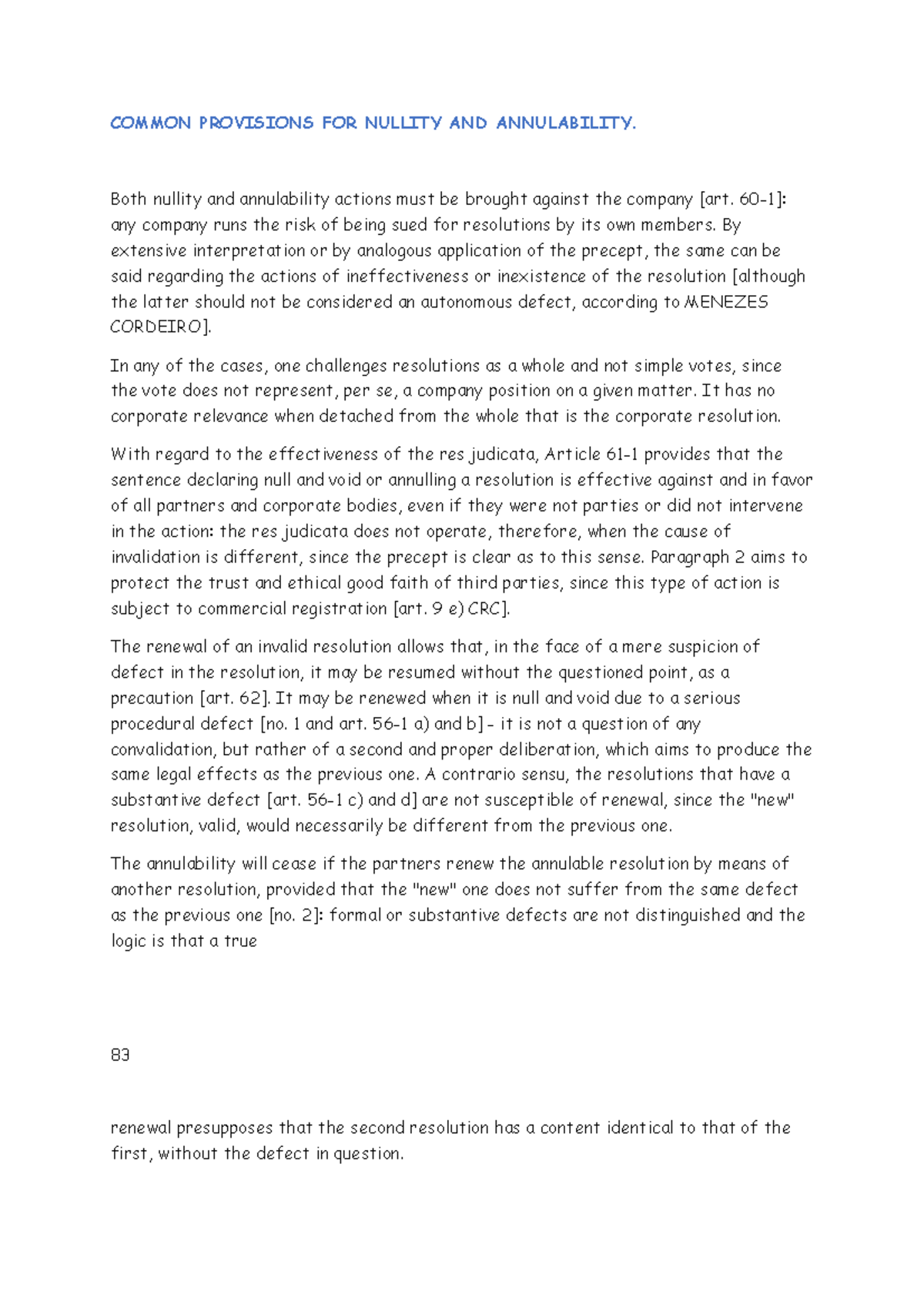 Common Provisions FOR Nullity AND Annulabil 12 - COMMON PROVISIONS FOR NULLITY AND ANNULABILITY ...