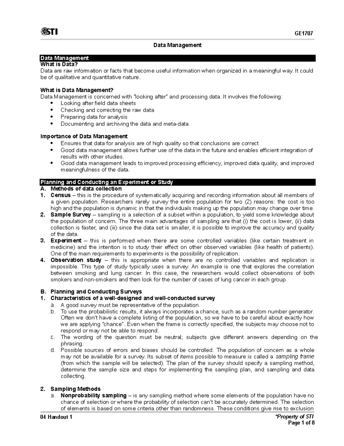 Math in modern world - finals - GE 04 Handout 1 *Property of STI Page 1 ...