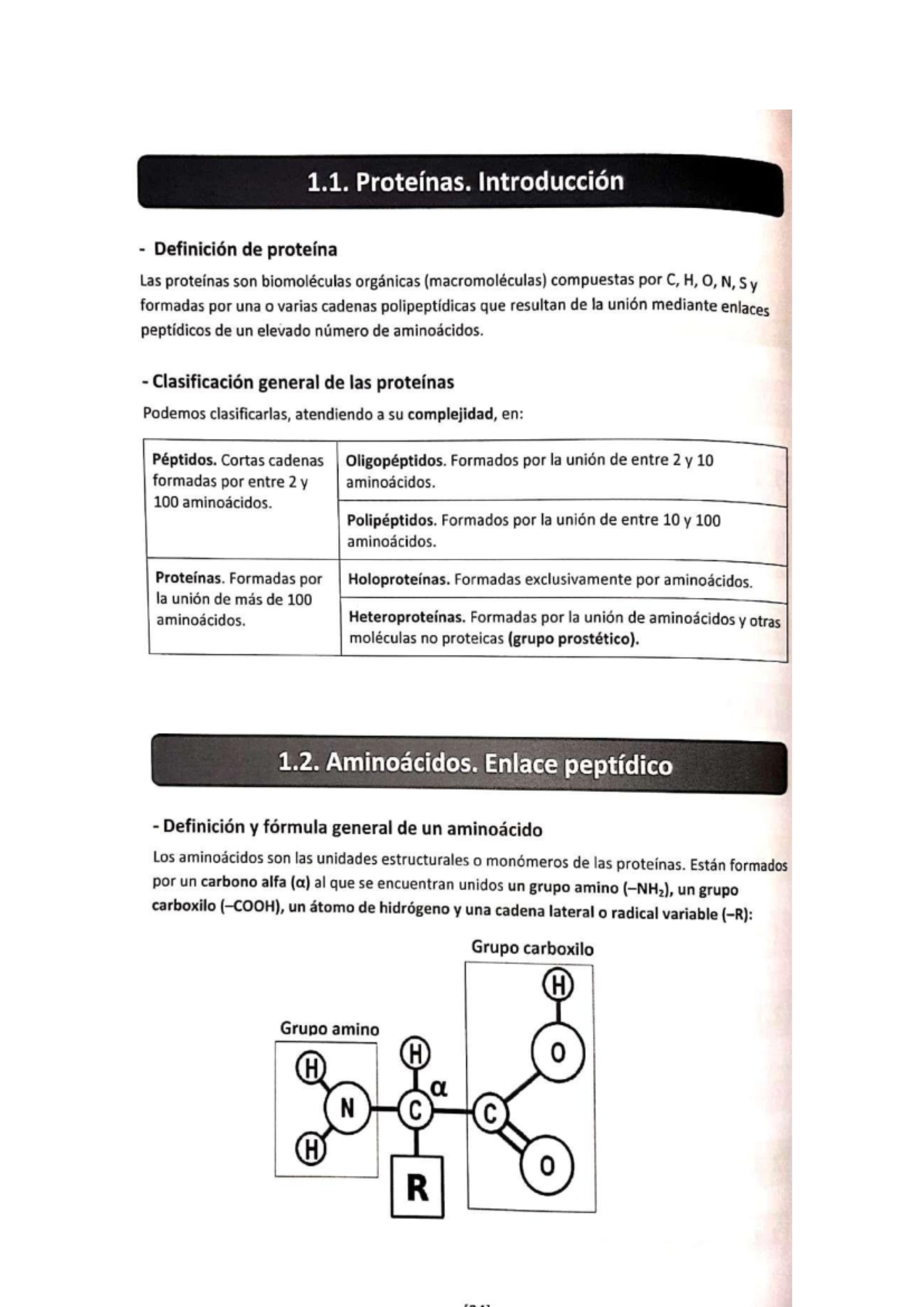 Proteínas - apuntes libro - Biología I - Ciencias y Tecnología - Studocu