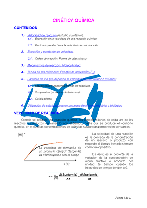 Gu Ã­a de ejercicios Cin Ã©tica Qu Ã­mica - Guía de ejercicios Cinética Química A 400 K, la ...
