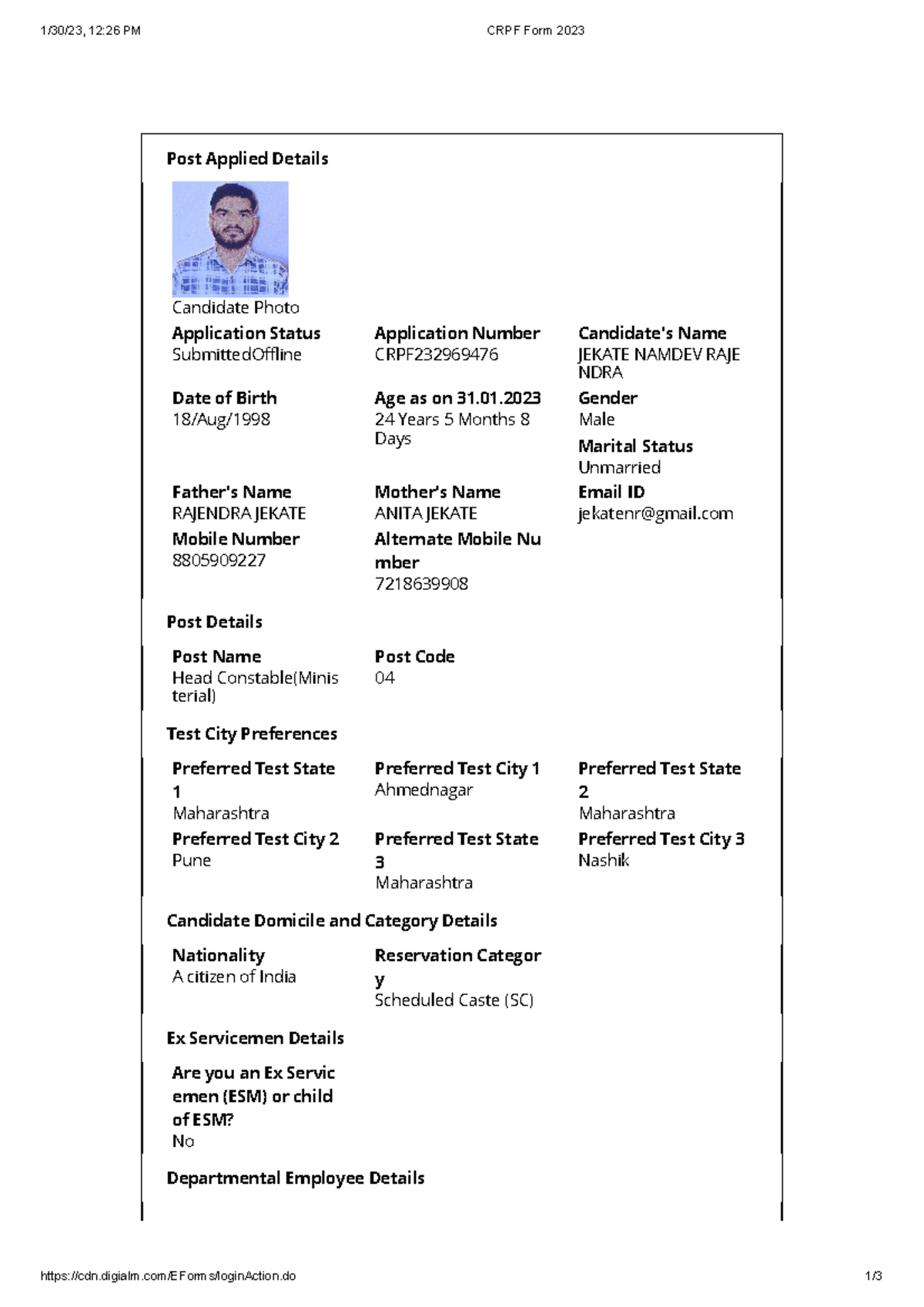 CRPF Form 2023 - very nice - 1/30/23, 12:26 PM CRPF Form 2023 cdn ...