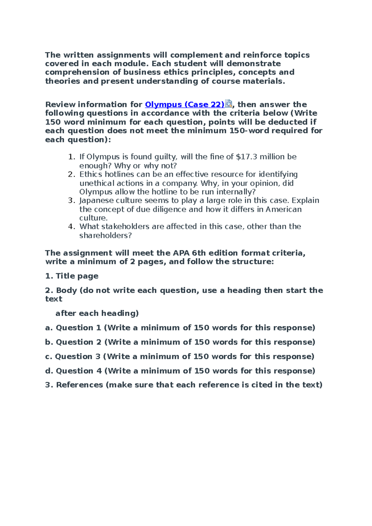 EBS Module 3 Assigment - The written assignments will complement and ...
