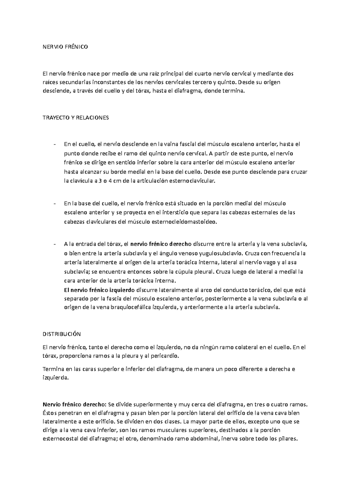 Nervio Frenico - Ruviere - Rouvière, H., Anatomía Humana Descriptiva ...