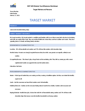 MKT205 Project Module 7 - MKT 205 Project Jessica Ward Southern New ...