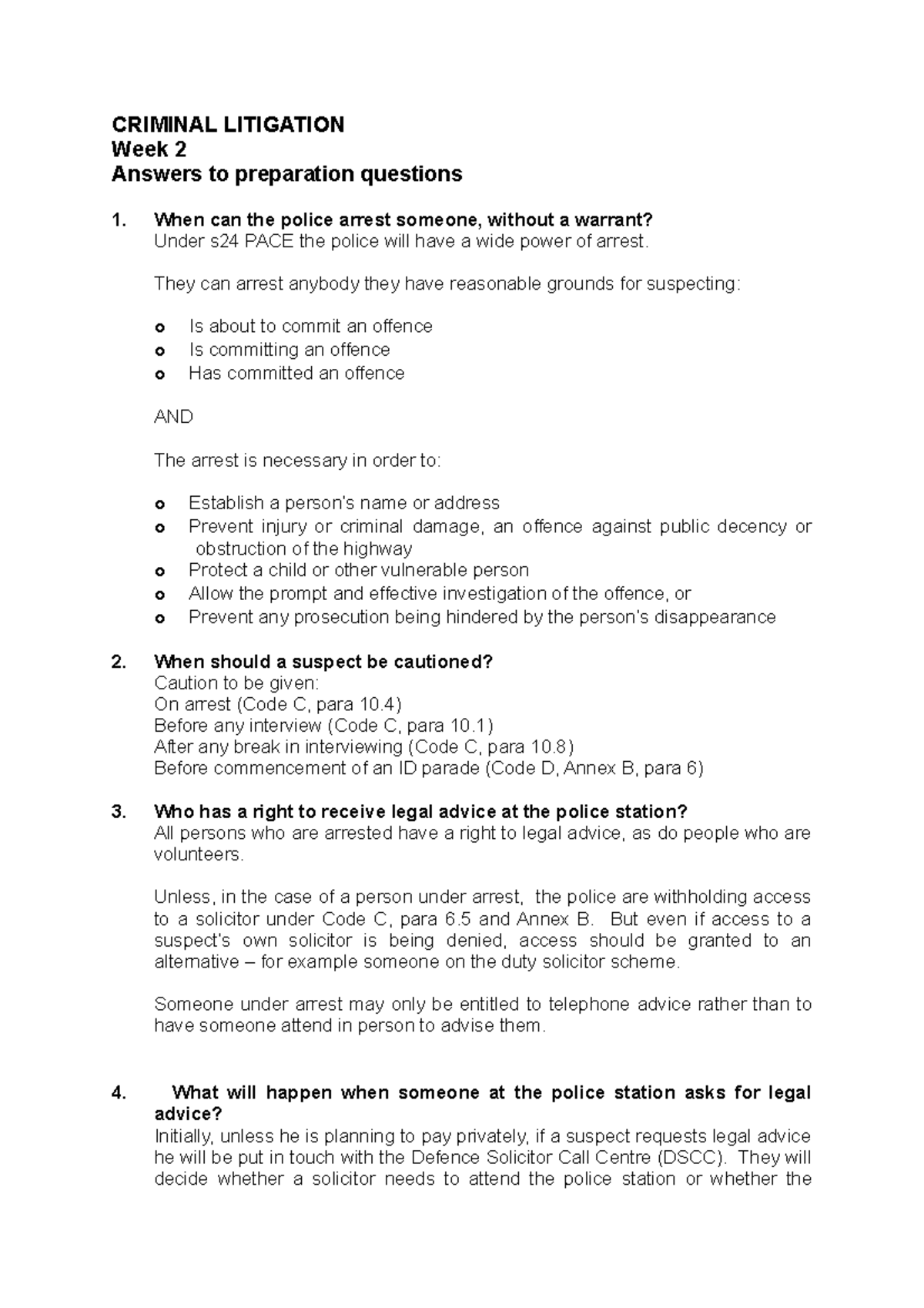 Prep answer guidance [Criminal Litigation LPC/LLM] - MMU - Studocu