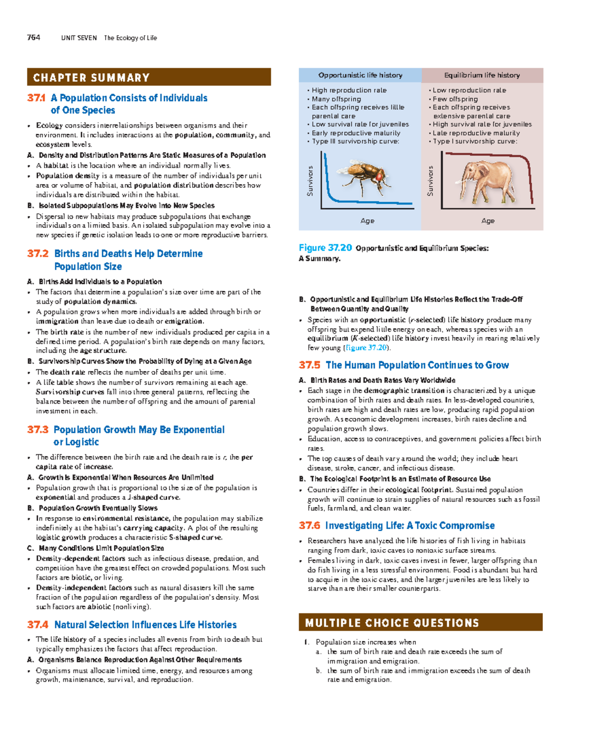 Biology Concepts and Investigations, Chapter Thirty-Seven Review ...