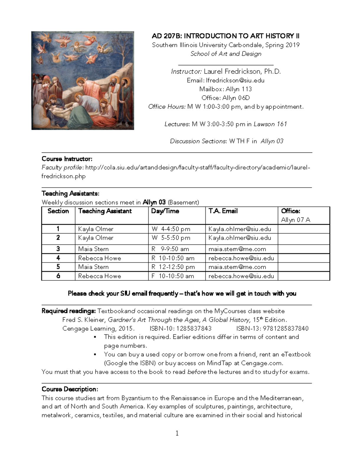 Ad207b-001-007 - syllabus - AD 207B: INTRODUCTION TO ART HISTORY II ...