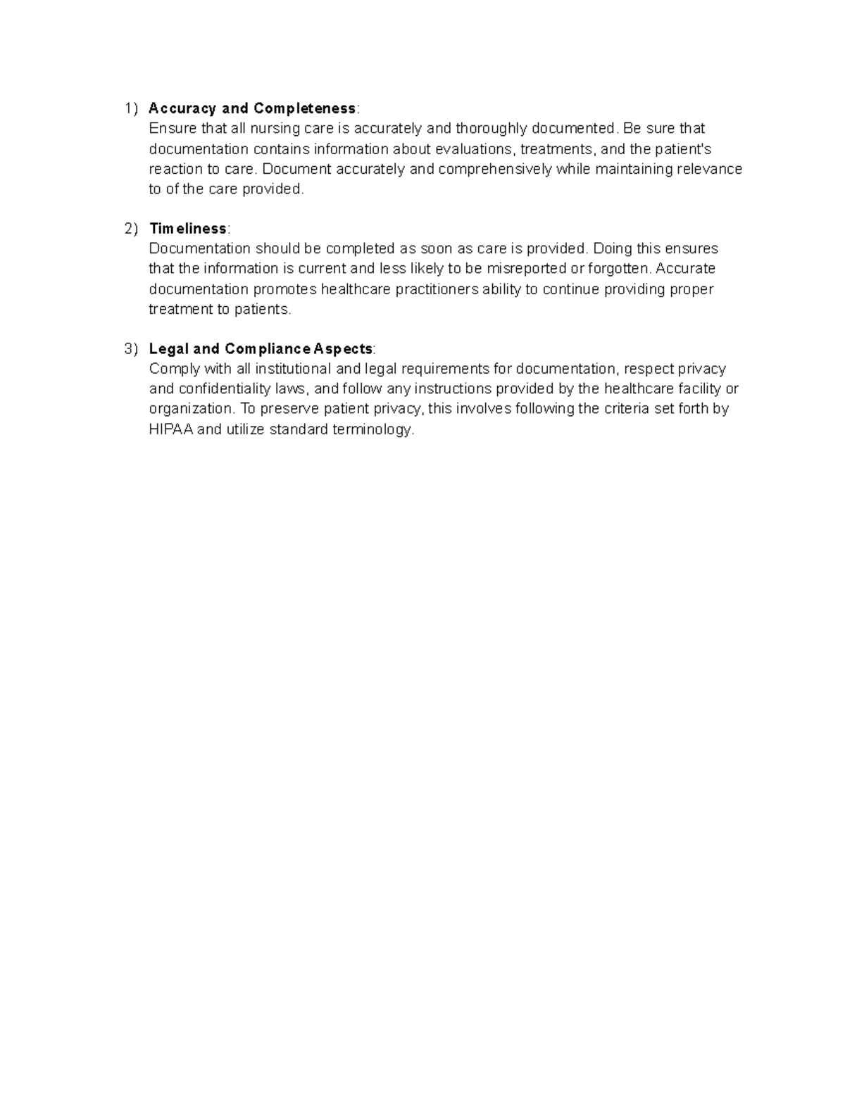 Three critical points, ati communication, B - Accuracy and Completeness ...