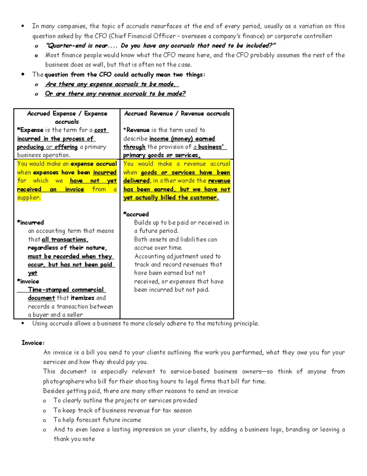 2 Types Of Accruals Lecture Notes 1 In Many Companies The Topic Of Accruals Resurfaces At