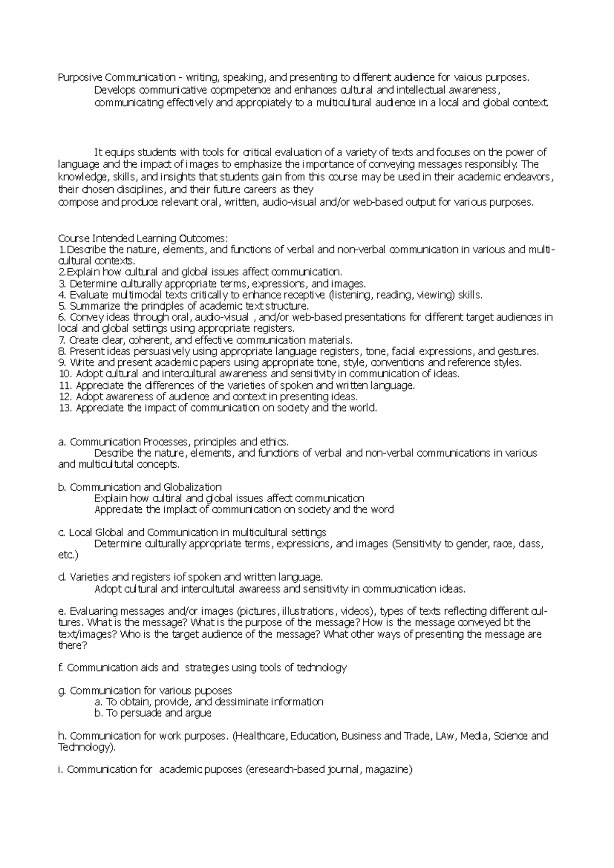 Purposive Communication - Develops communicative copmpetence and ...