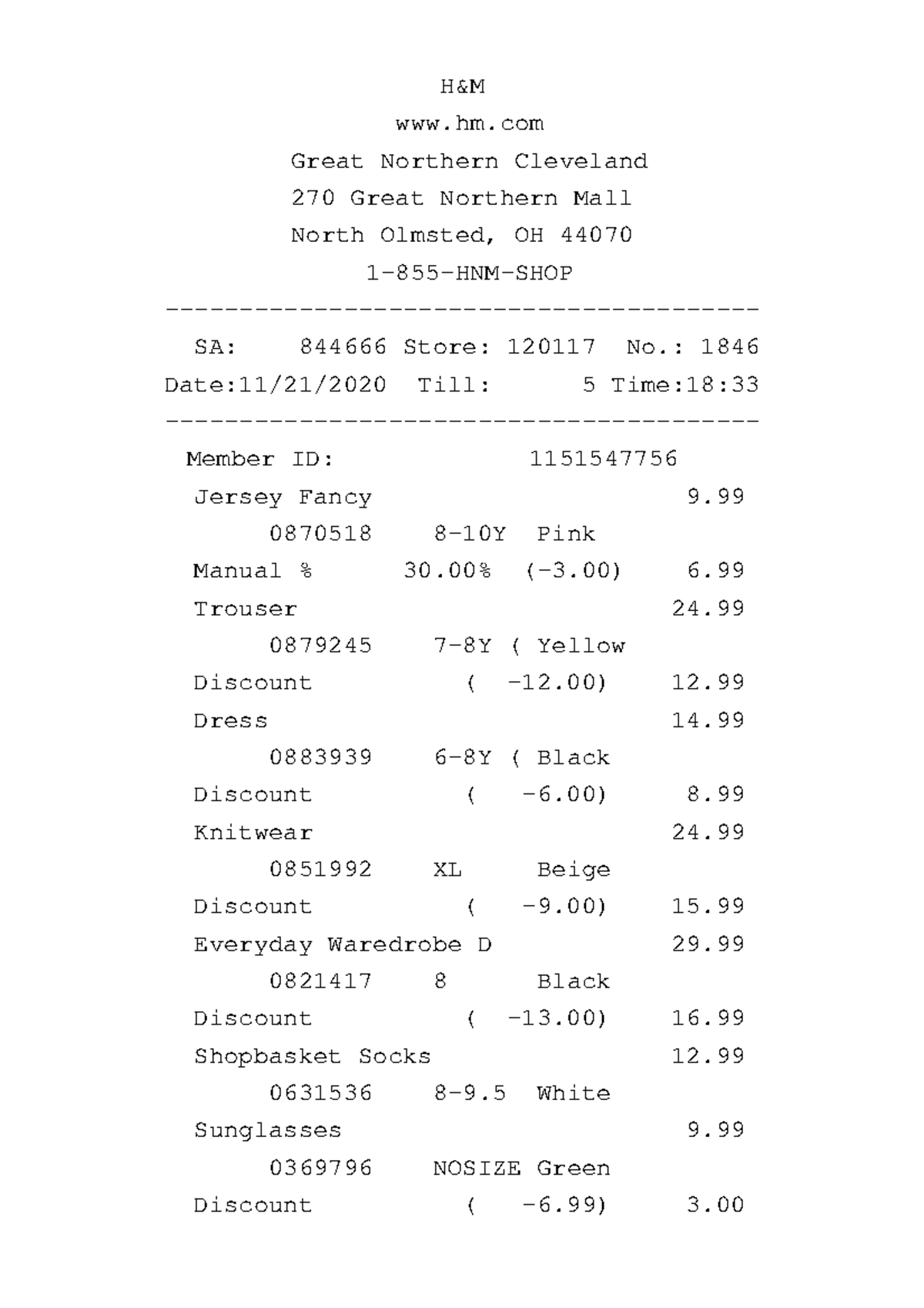 Receipt 086497 bb e106 4a14 9f2e cc87e96f62a1 0 - H&M hm Great Northern ...