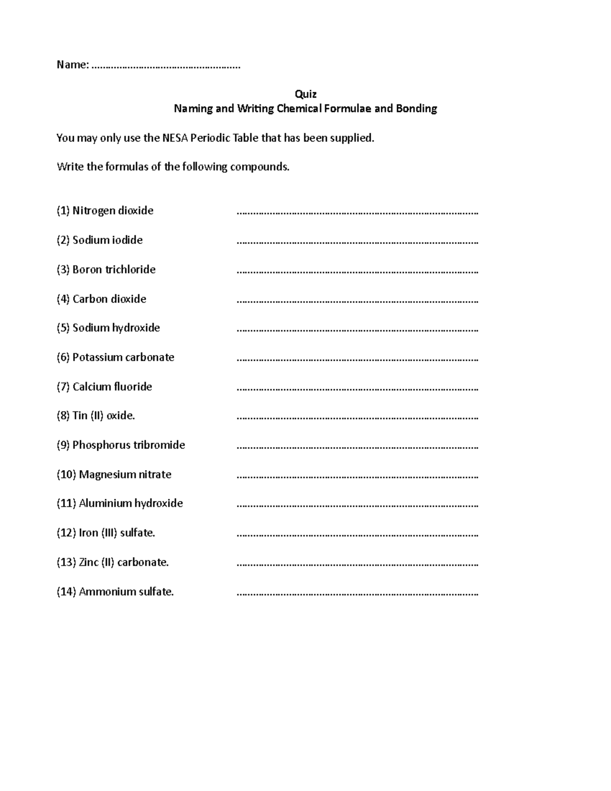 Naming And Writing Formuale Quiz Name naming-and-writing-formuale-quiz-name