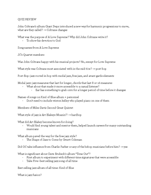 Group Final Paper - Siena Frolich Professor Milyo Survey of Jazz 015 6 ...