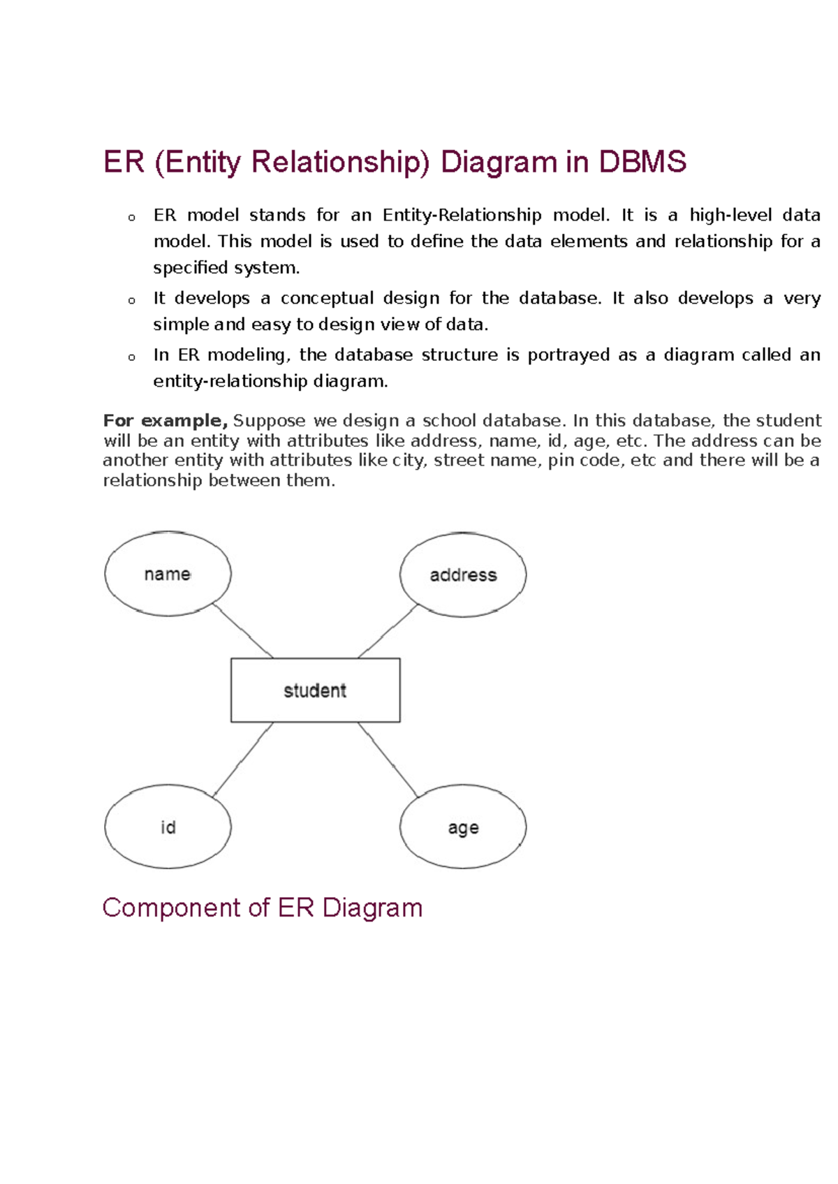 Mod1-6 - gggg - ER (Entity Relationship) Diagram in DBMS o ER model ...