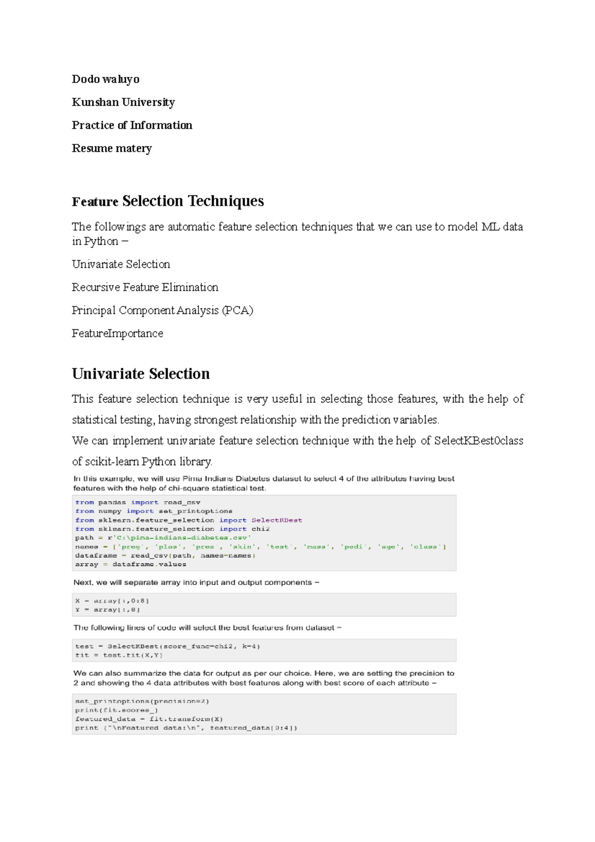 Dodo waluyo assignment POI Machine learning week 4 resume 6 - Dodo waluyo Kunshan University ...